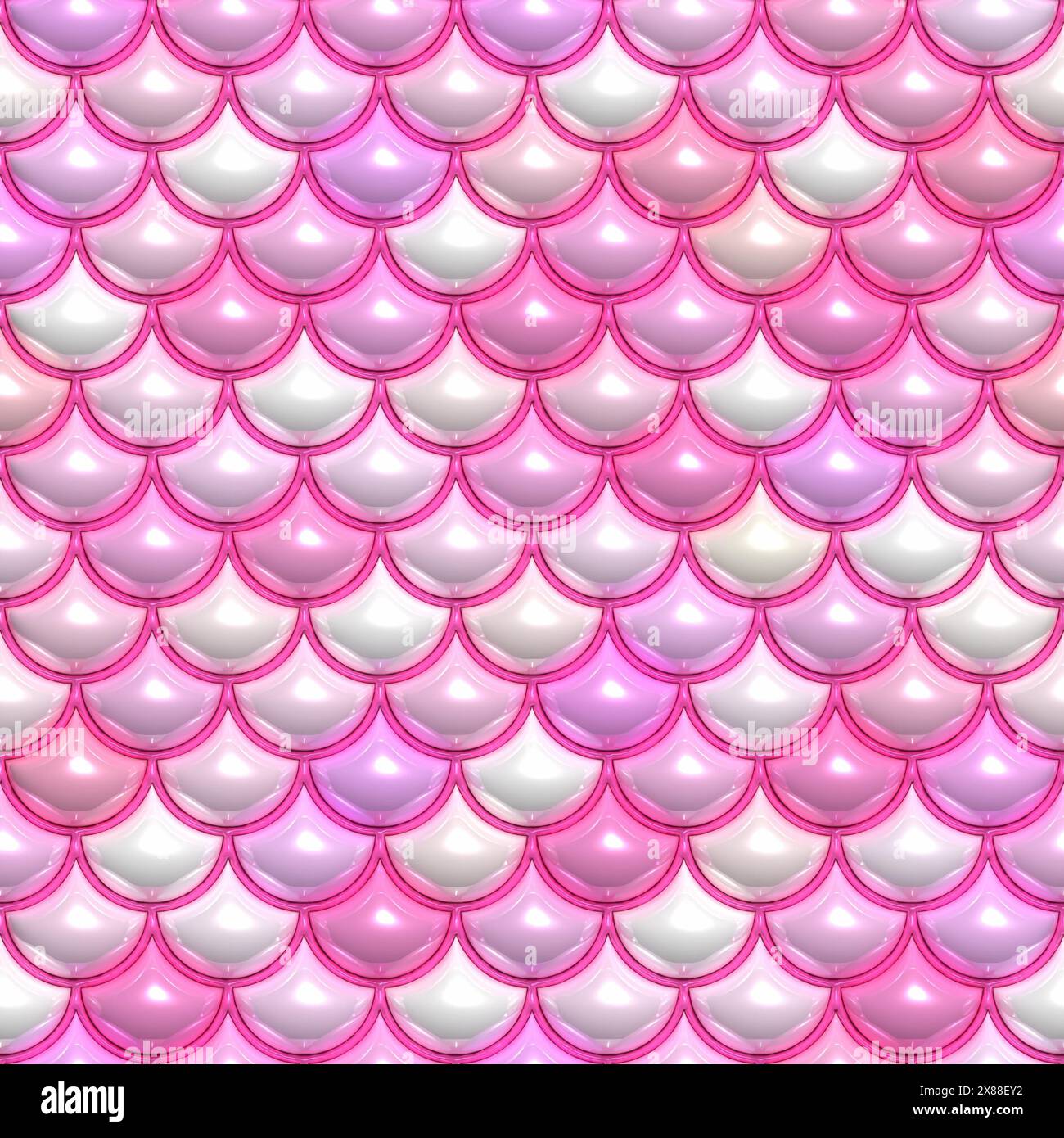 Pink 3D inflated Mermaid Scales pattern. Seamless Tileable Pattern ...