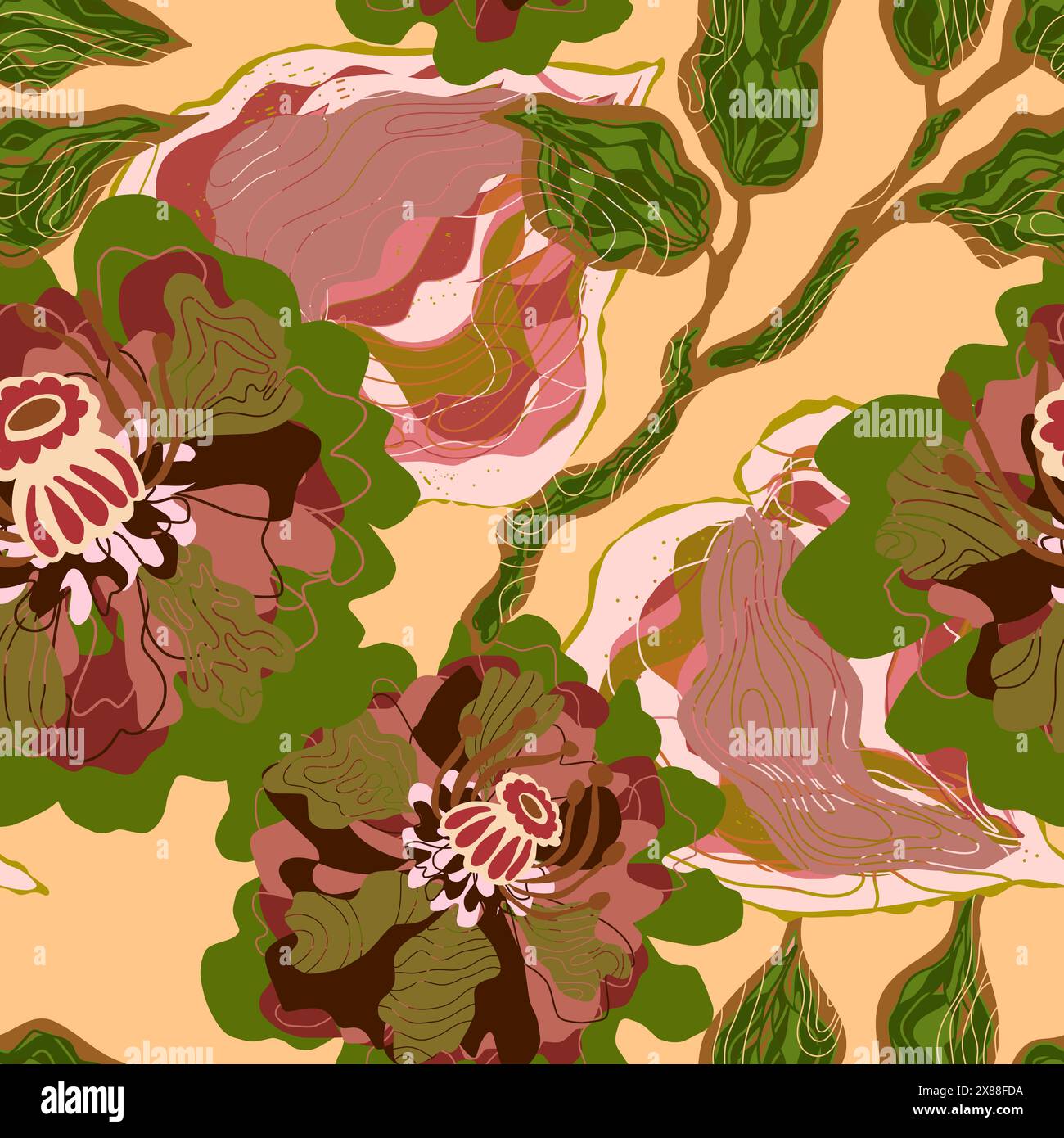 Vector seamless overlapping pattern Stock Vector Image & Art - Alamy