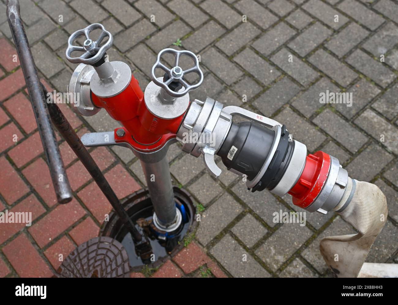 Prenzlau, Germany. 23rd May, 2024. A fire department standpipe is ...