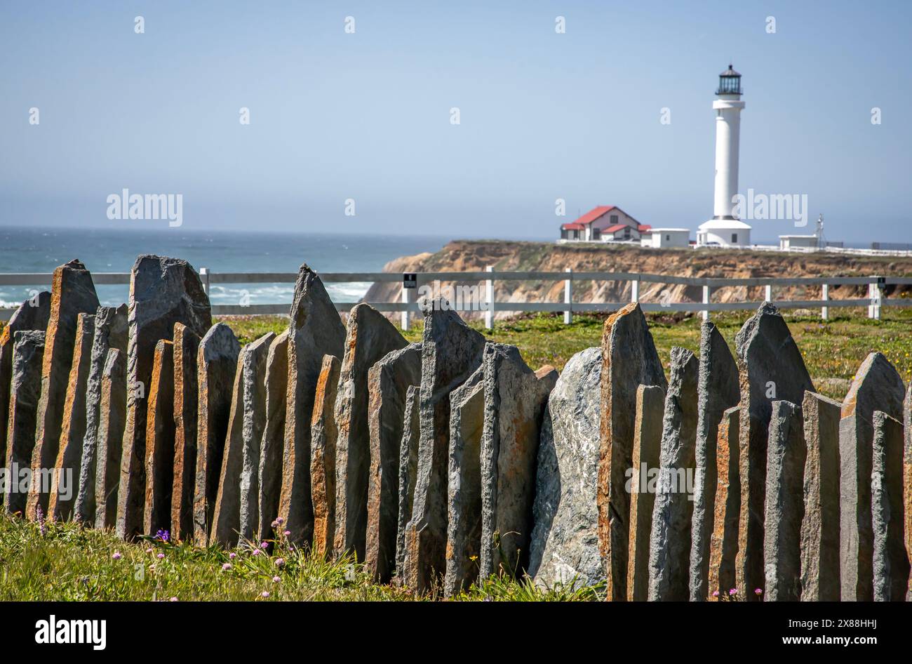 The Point Arena Lighthouse is a 154-year-old lighthouse on the coast in ...