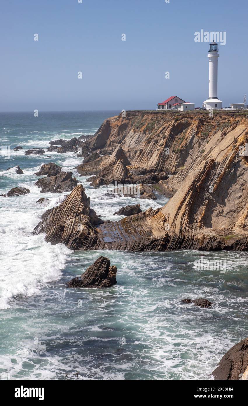 The Point Arena Lighthouse is a 154-year-old lighthouse on the coast in ...