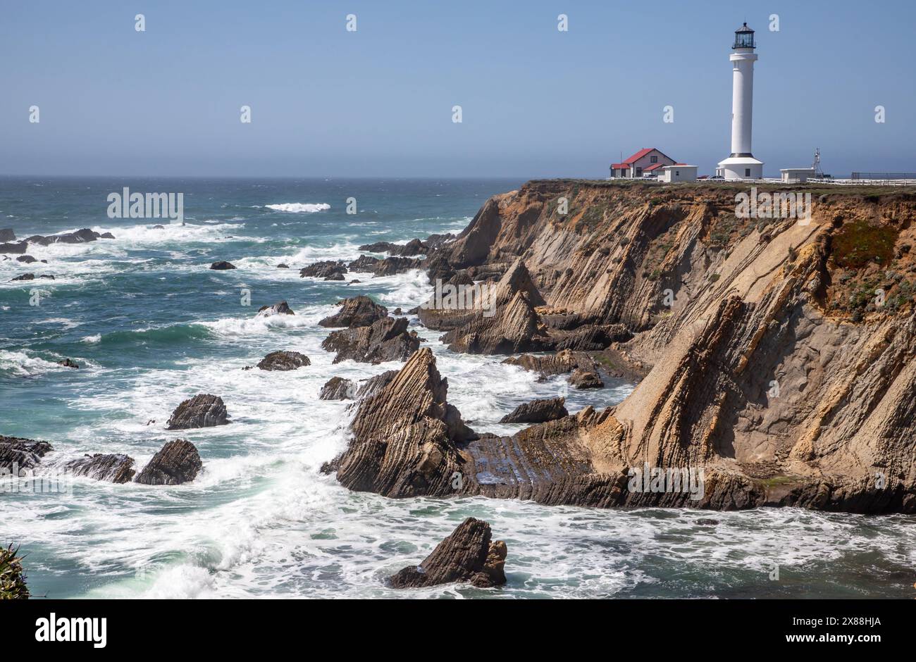 The Point Arena Lighthouse is a 154-year-old lighthouse on the coast in ...