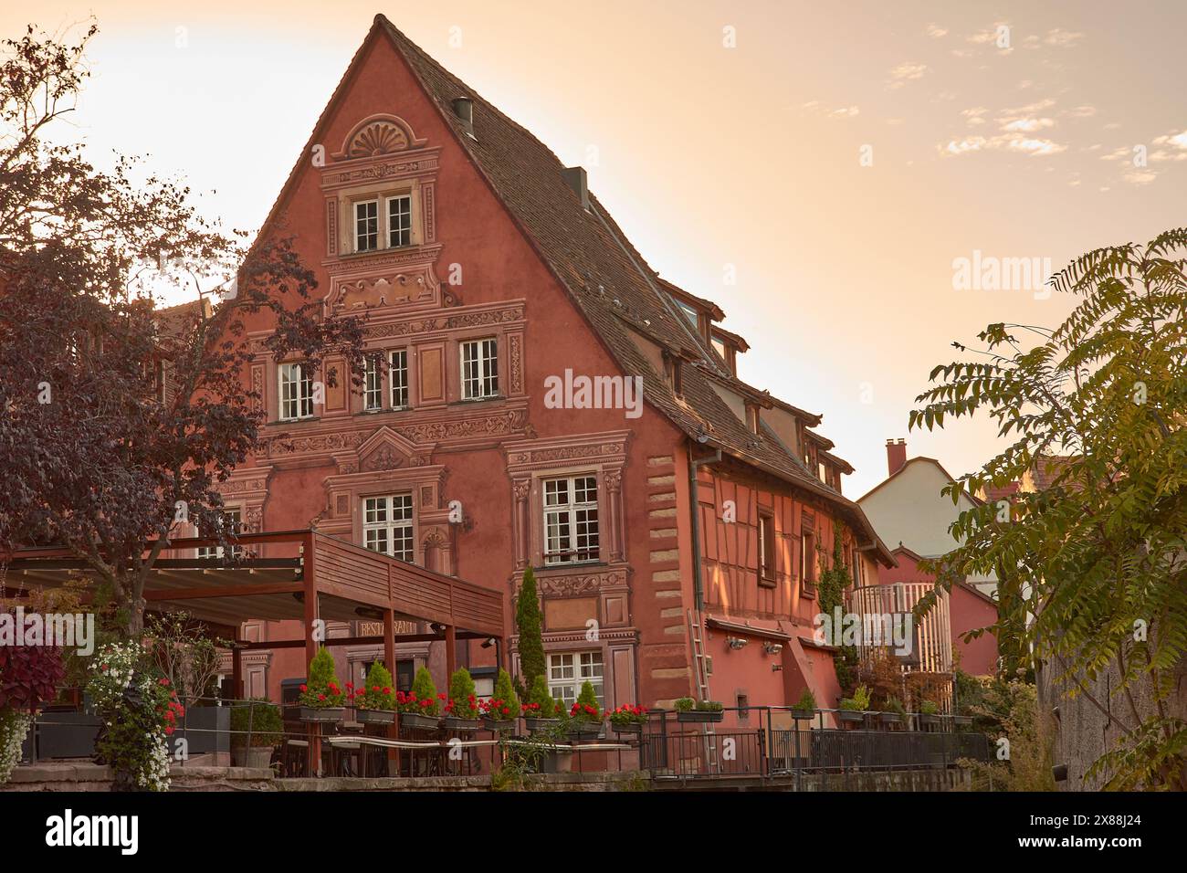 Half-timbered house in Colmar, Alsace, France. Beautiful facade of ...