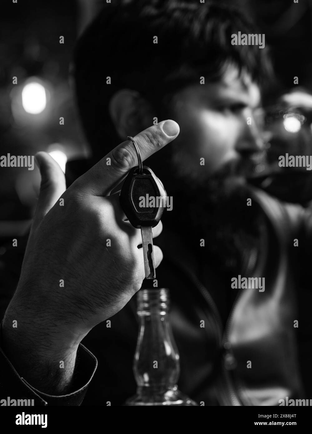 Man with beard holds glass brandy. Macho drinking. Confident man with ...