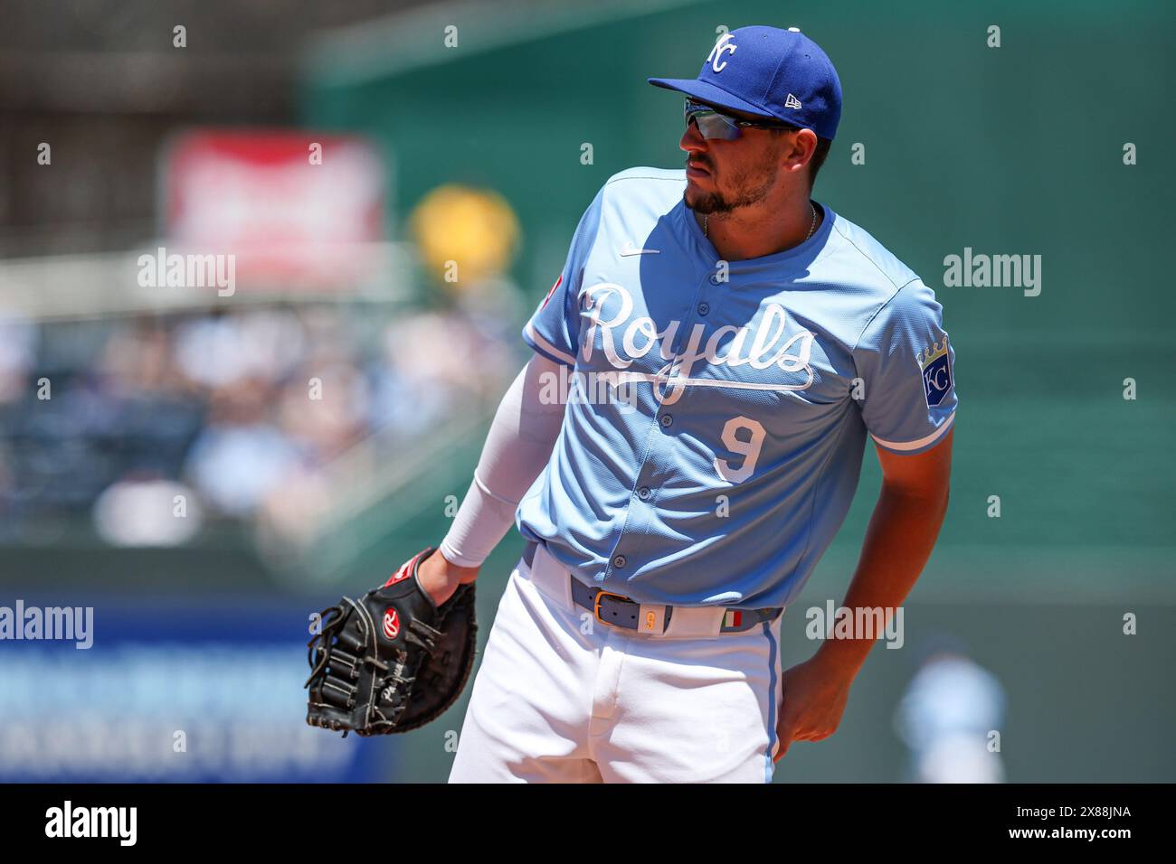 Kansas City, MO, USA. 22nd May, 2024. Kansas City Royals first baseman ...