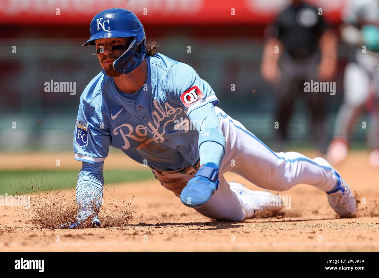 May 22, 2024: Kansas City Royals shortstop Bobby Witt Jr. (7) slides ...
