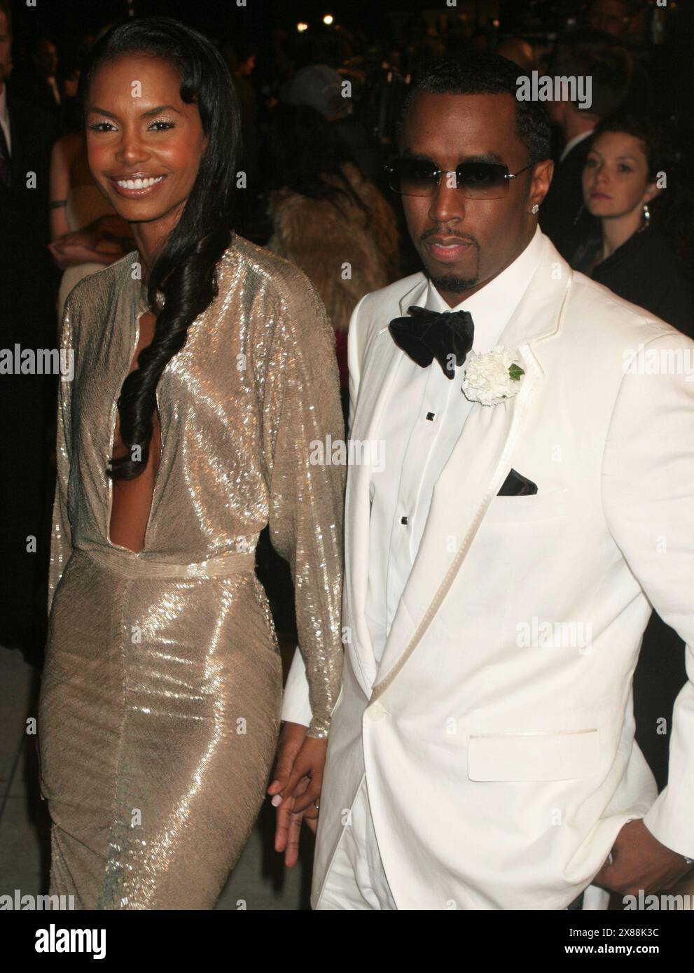 Kim Porter and Sean "Puffy" Combs attend the Vanity Fair Oscar Party at ...