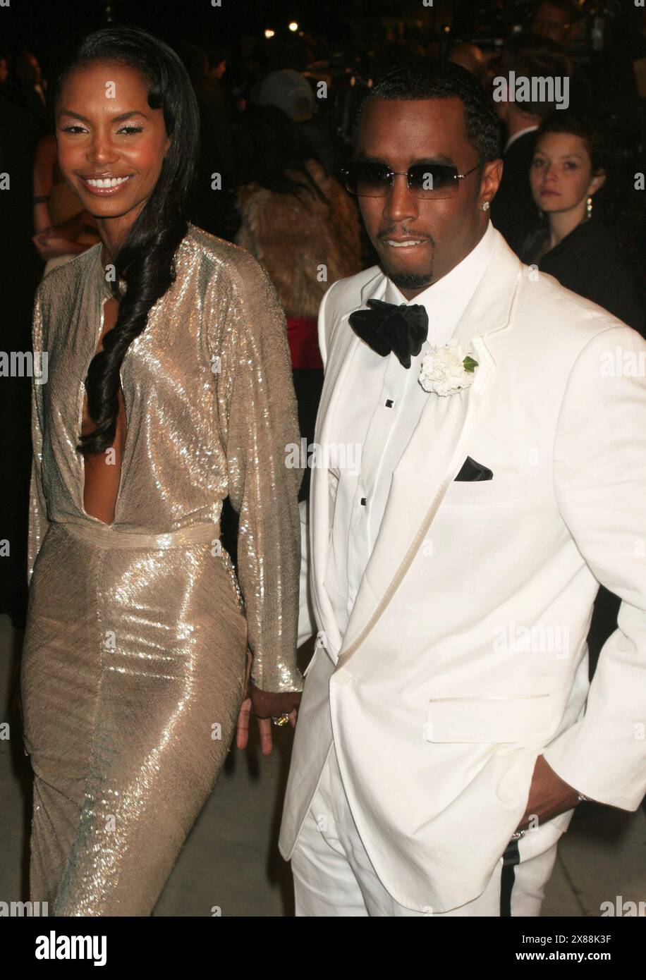Kim Porter and Sean "Puffy" Combs attend the Vanity Fair Oscar Party at ...