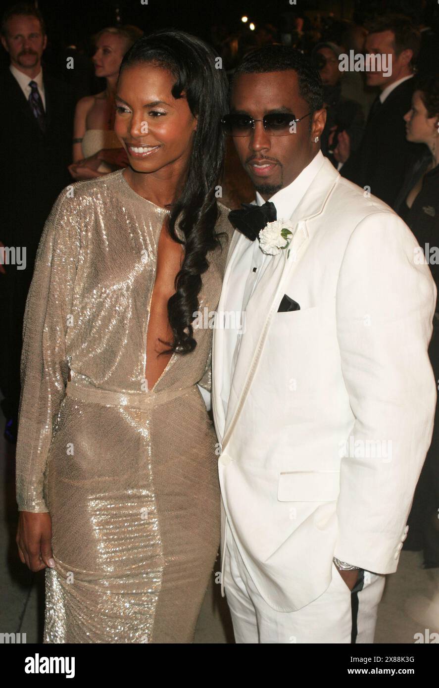 Kim Porter and Sean "Puffy" Combs attend the Vanity Fair Oscar Party at ...