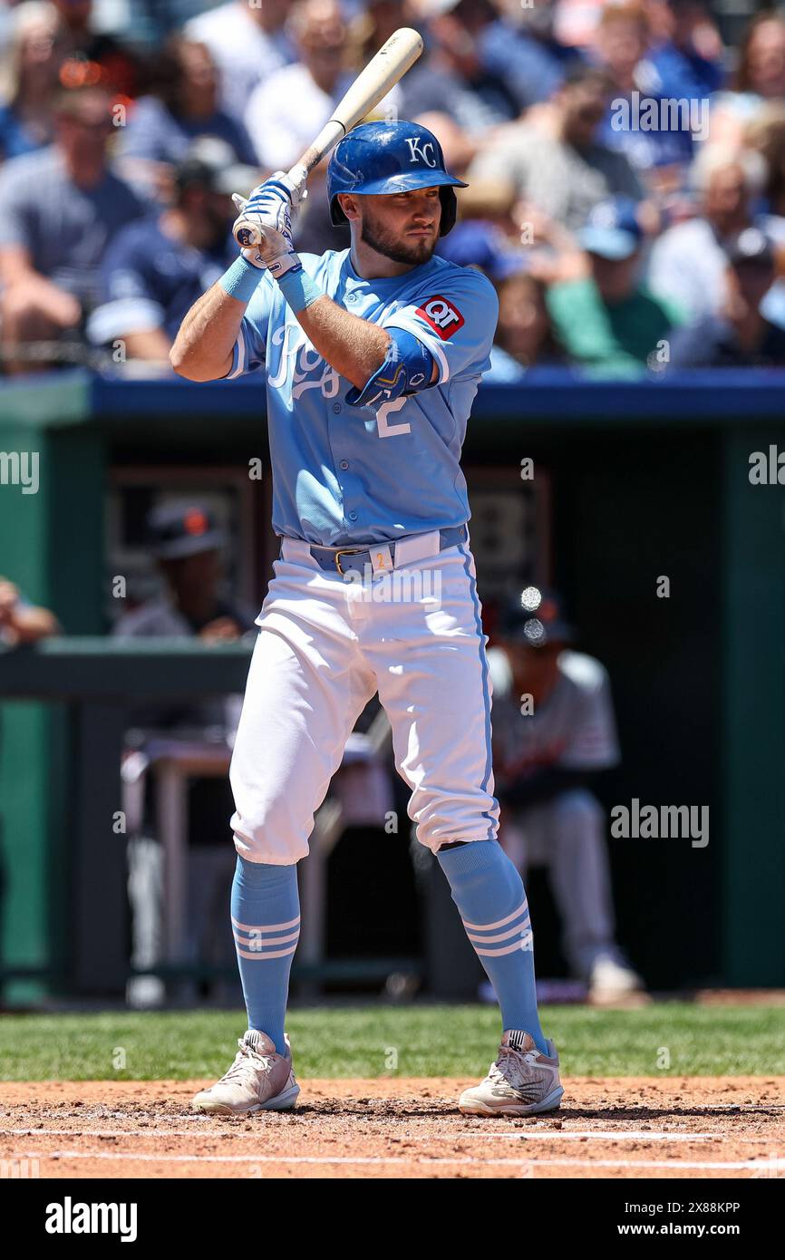Kansas City, MO, USA. 22nd May, 2024. Kansas City Royals second baseman ...
