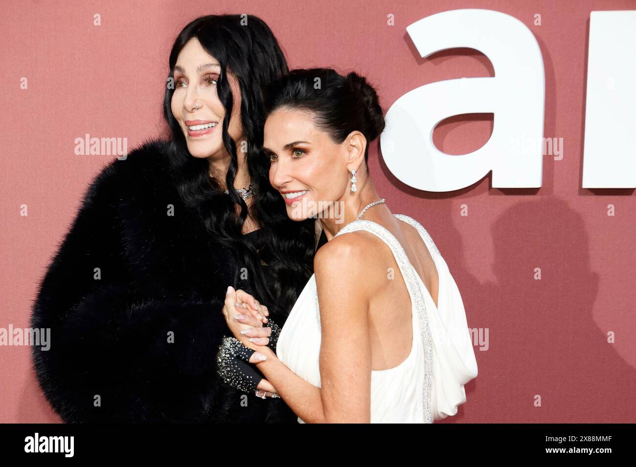 Cher and Demi Moore attend the amfAR Cannes Gala 2024 during the 77th ...