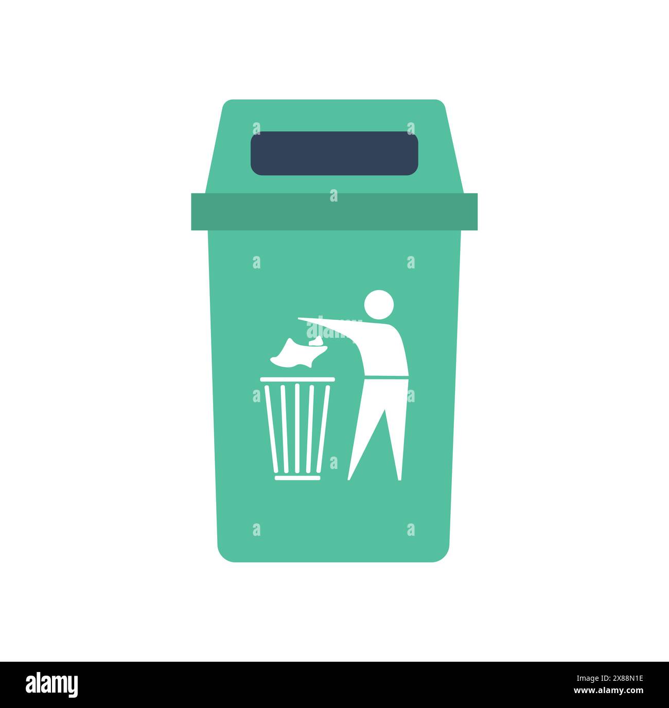 Isolated green trash bin symbol Stock Vector Image & Art - Alamy