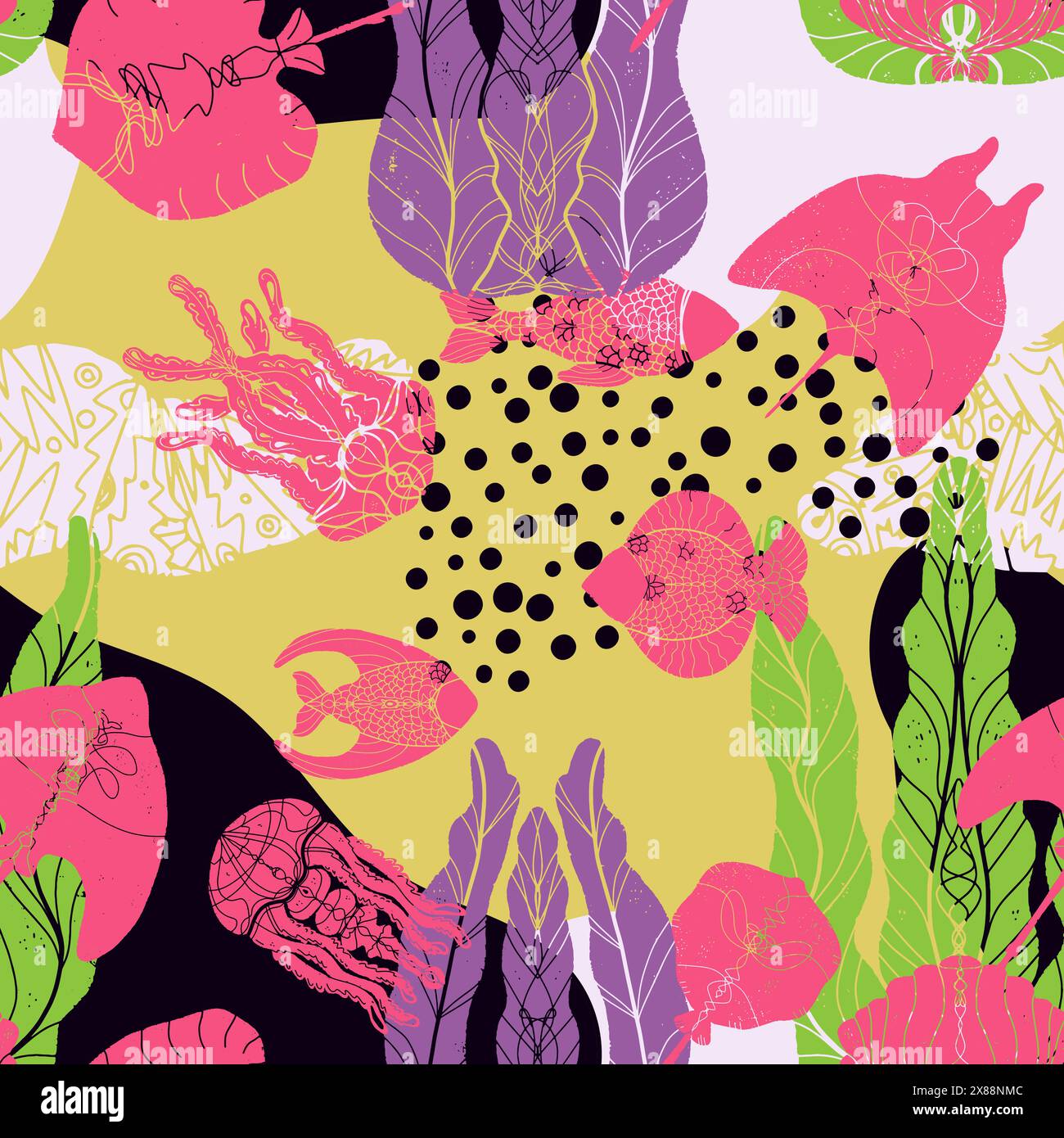 Vector seamless overlapping pattern Stock Vector Image & Art - Alamy