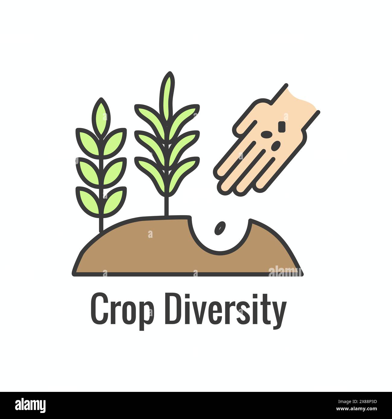 Sustainable Farming Icon Set with Maximizing Soil Coverage and ...