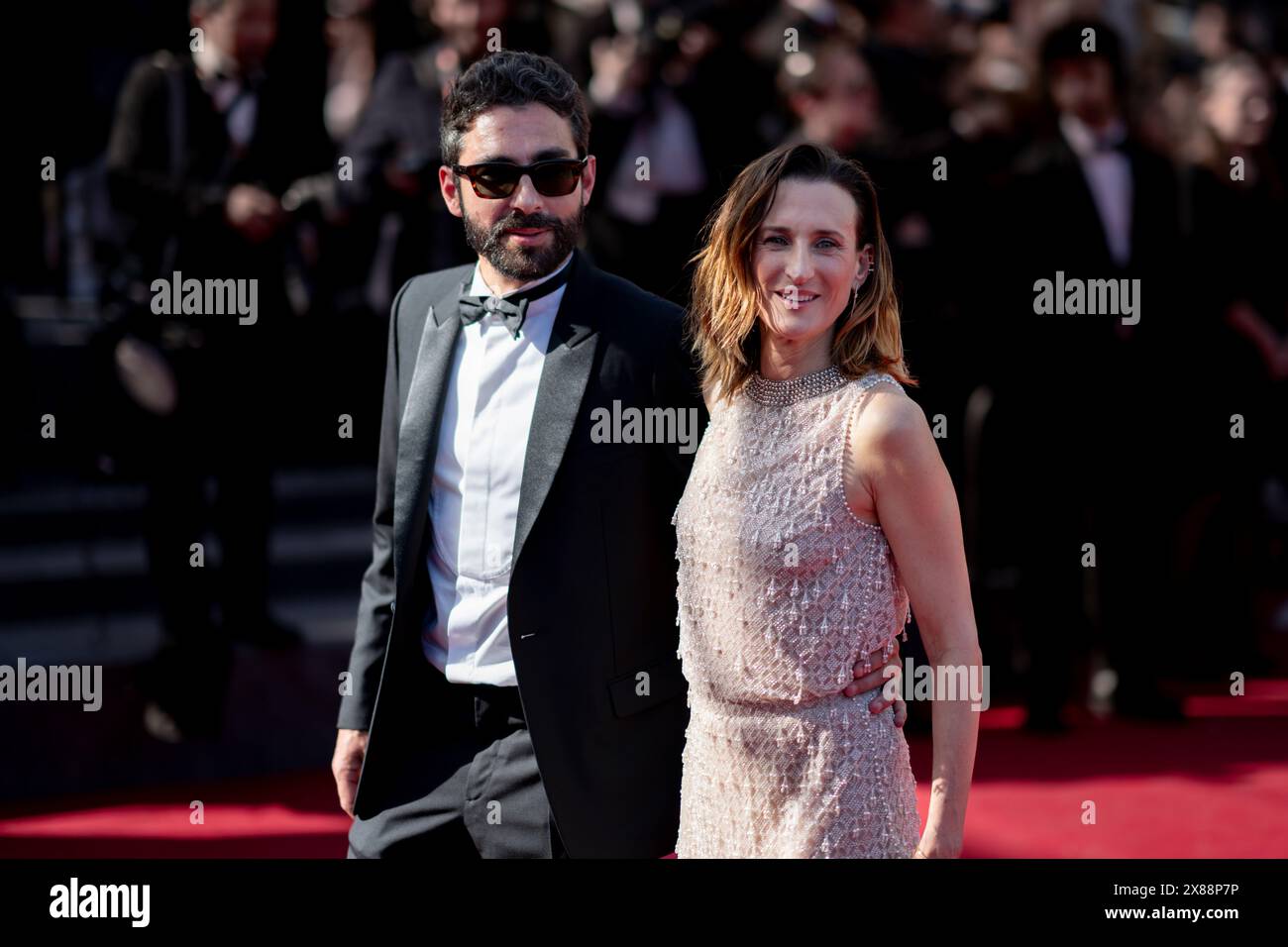 Cannes, France. 23th May, 2024. Benjamin Mahon and Camille Cottin ...