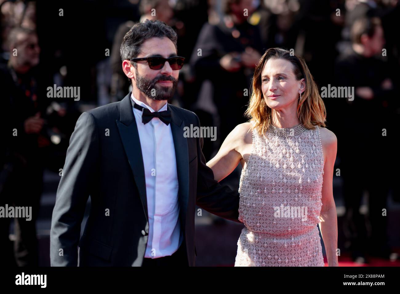 Cannes, France. 23th May, 2024. Benjamin Mahon and Camille Cottin ...