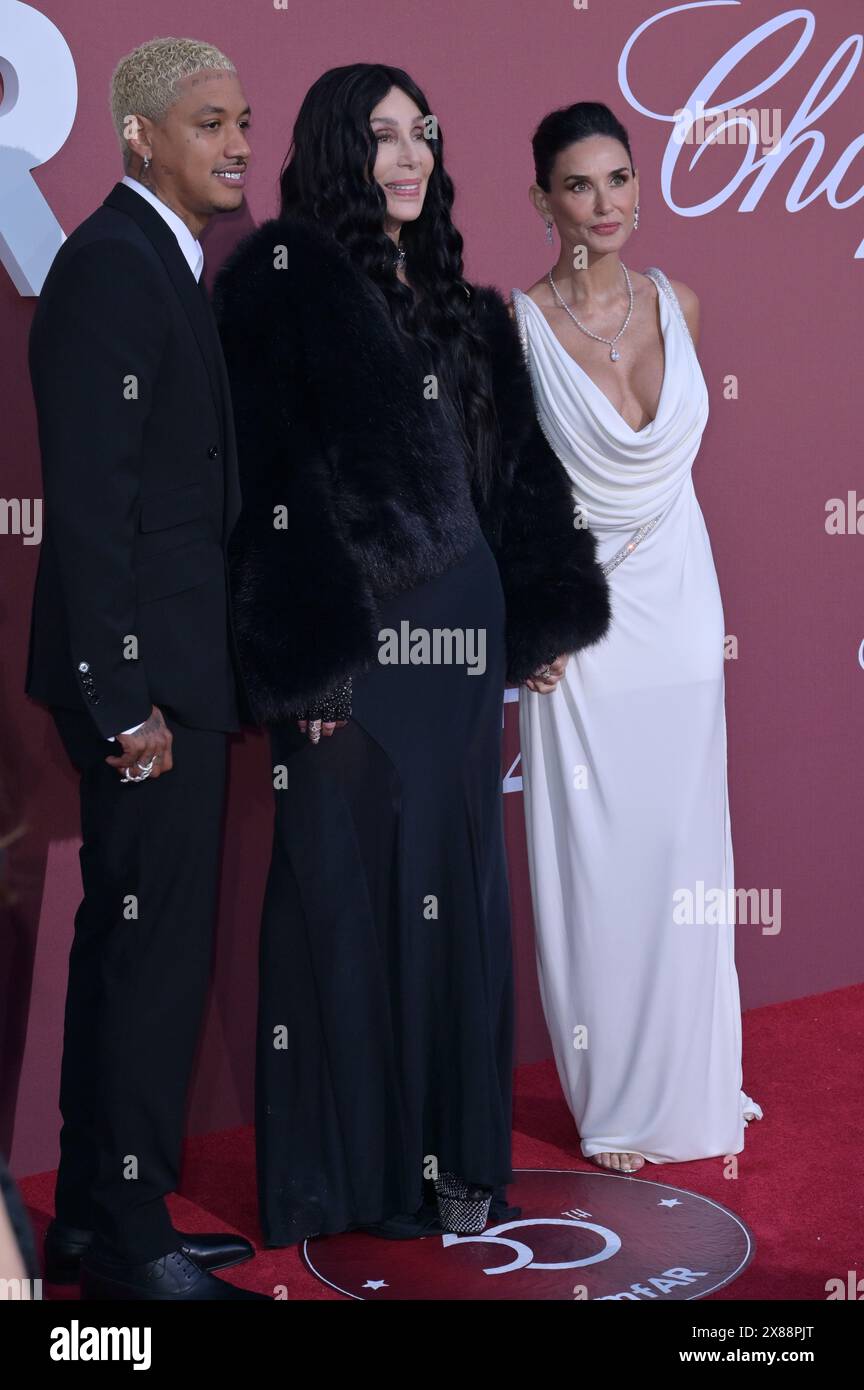 ANTIBES, FRANCE. May 23, 2024: Cher, Demi Moore & Alexander AE Edwards ...