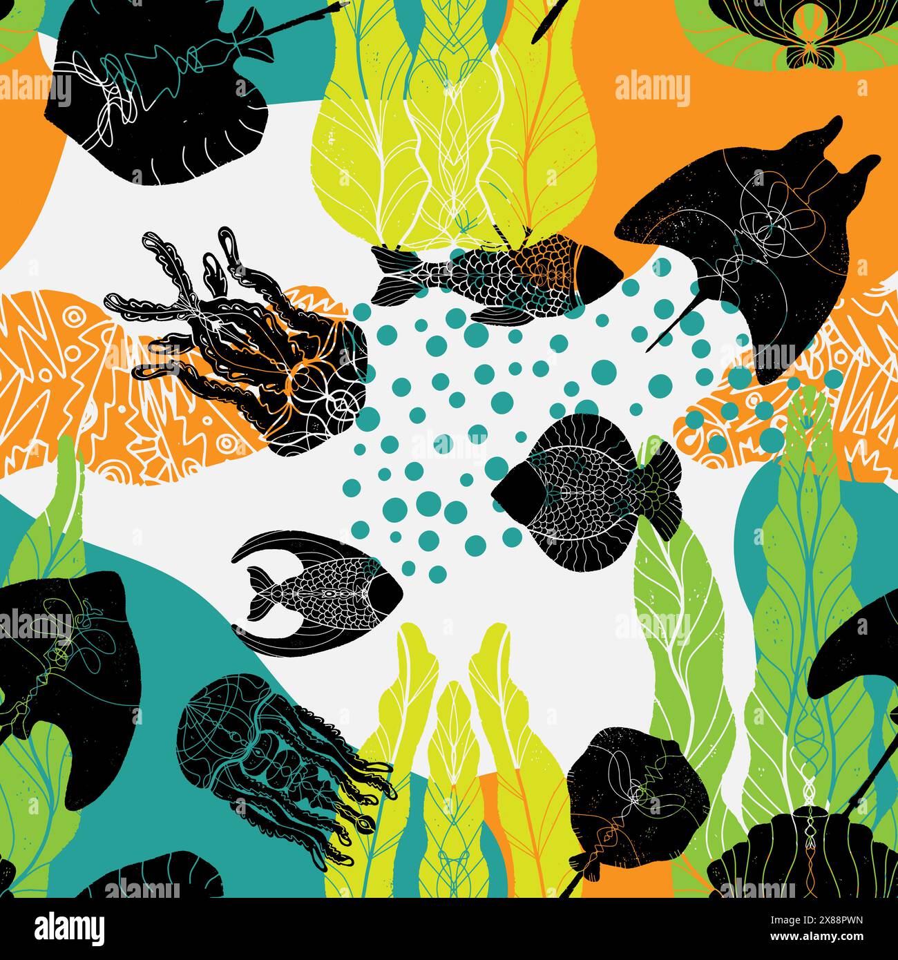 Vector seamless overlapping pattern Stock Vector Image & Art - Alamy