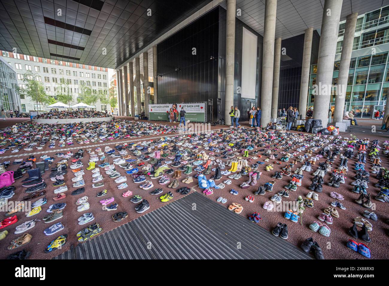 15,000 shoes exhibit by the entrance of the Ministry of Foreign Affairs ...