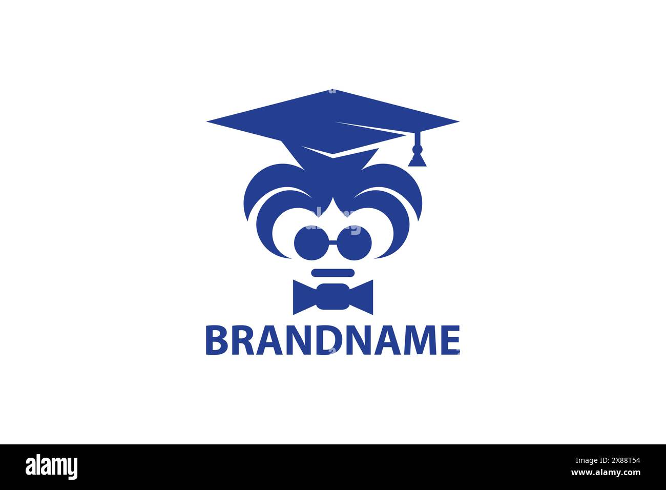Head mascot Bachelor logo. Graduate hat and bow tie vector logo design ...