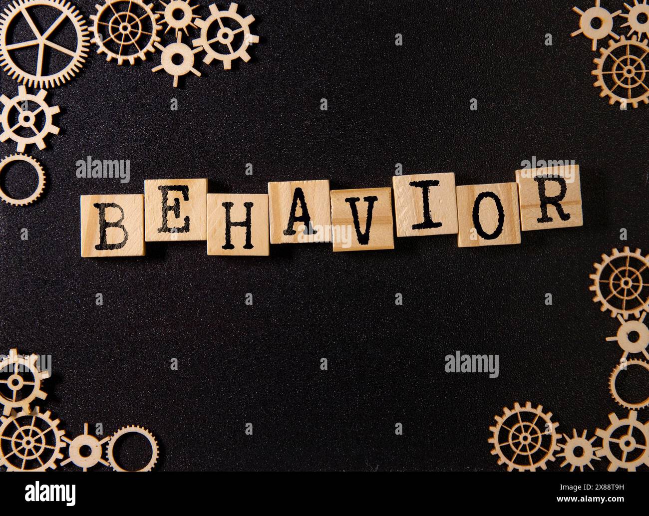Behavior Word In Wooden Cube Stock Photo - Alamy