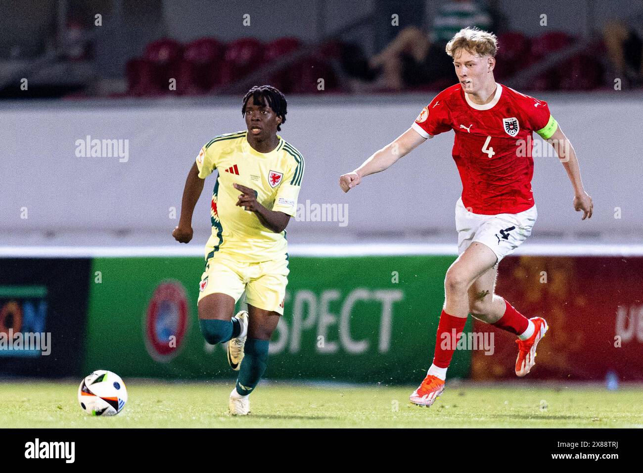 LARNACA, CYPRUS - 23RD MAY 2024: Ronan Kpakio in action. Cymru u17 v ...