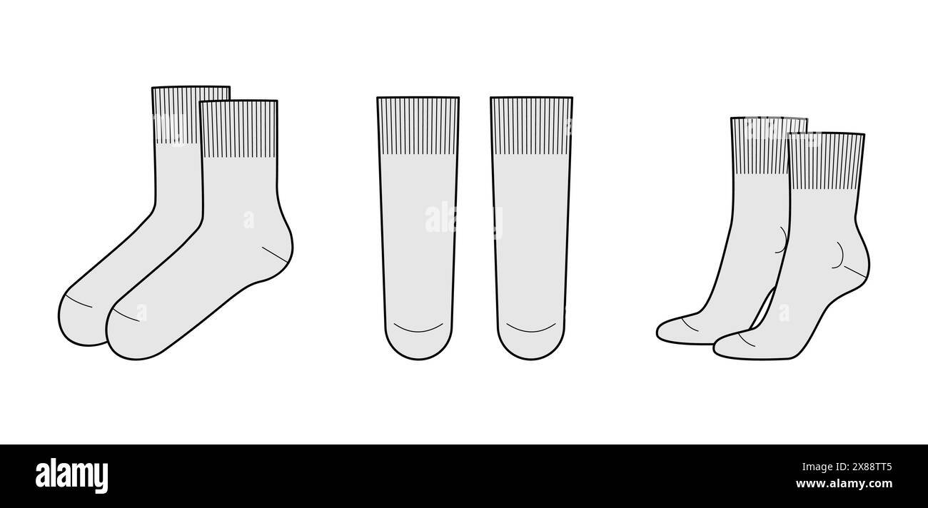 Crew Socks length set. Fashion hosiery accessory clothing technical ...