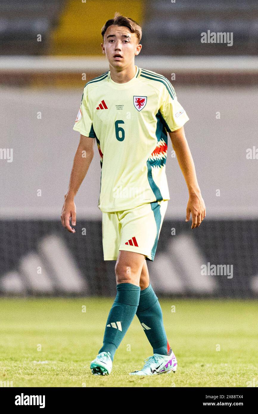 LARNACA, CYPRUS - 23RD MAY 2024: Iestyn Jones in action. Cymru u17 v ...