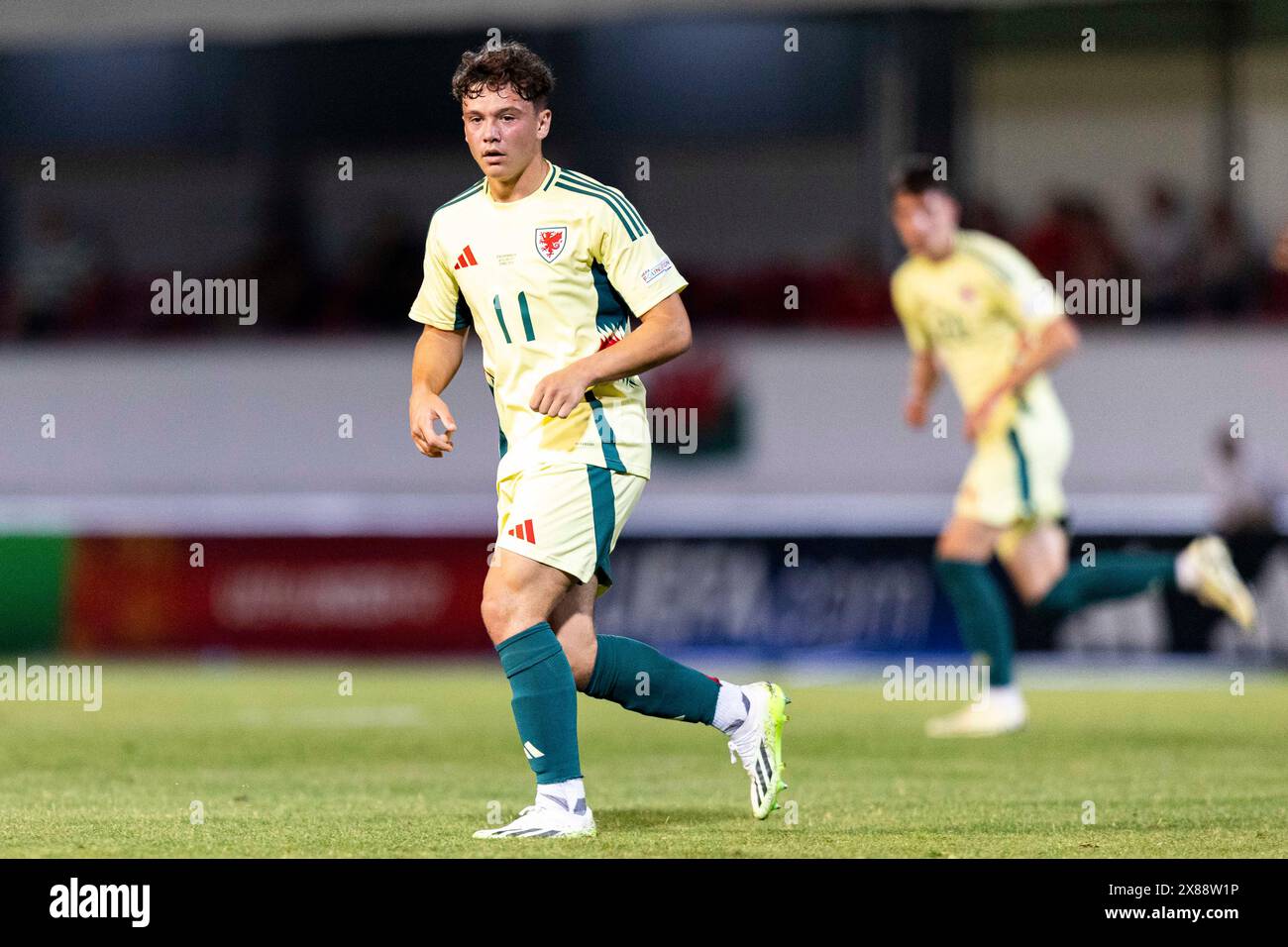 LARNACA, CYPRUS - 23RD MAY 2024: Cruz Allen in action. Cymru u17 v ...
