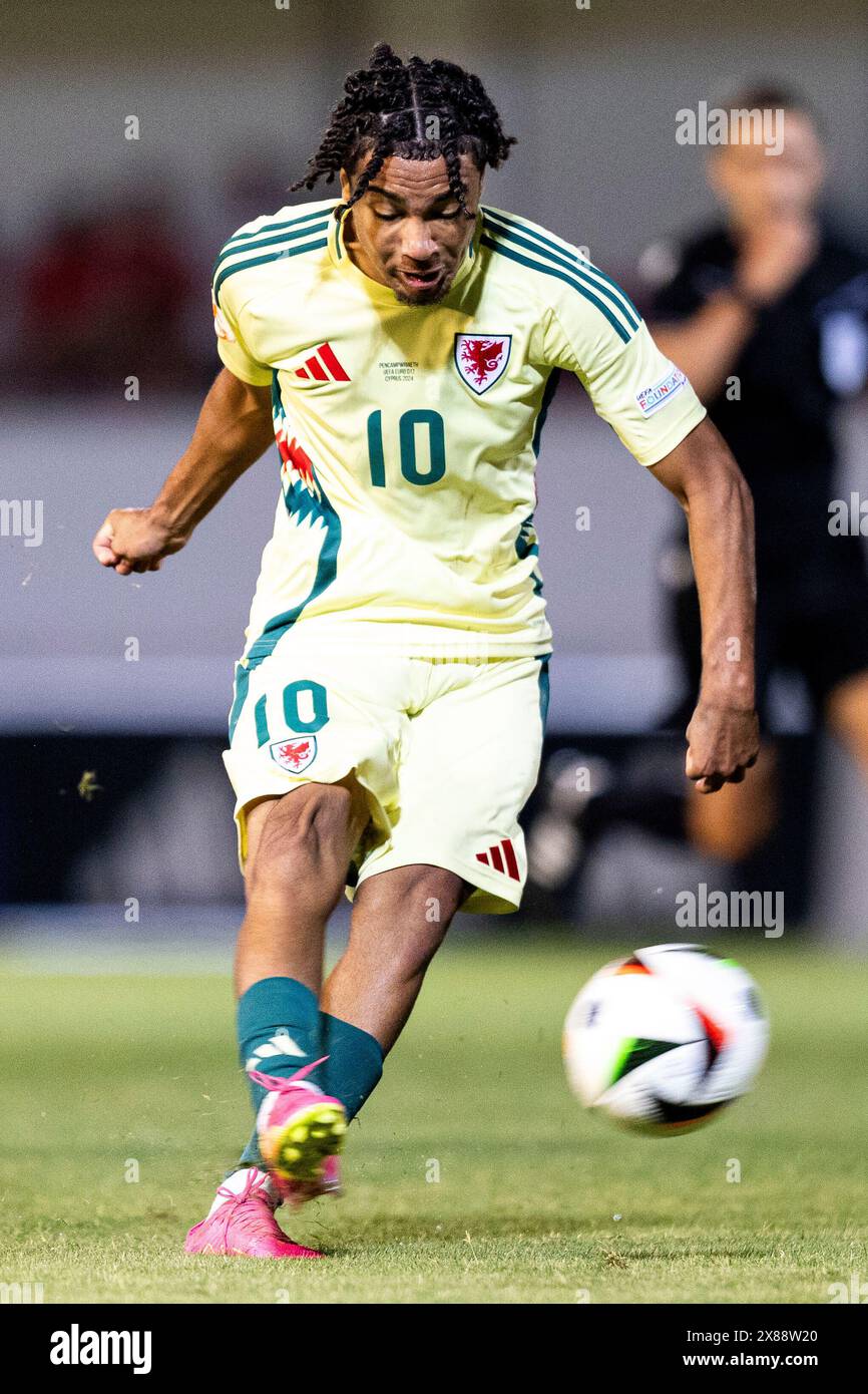 LARNACA, CYPRUS - 23RD MAY 2024: Elliot Myles in action. Cymru u17 v ...