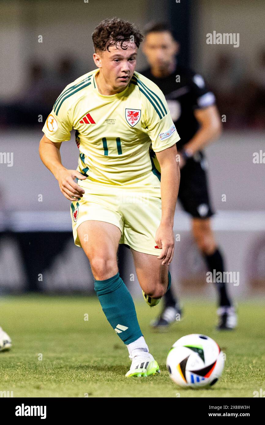 LARNACA, CYPRUS - 23RD MAY 2024: Cruz Allen in action. Cymru u17 v ...