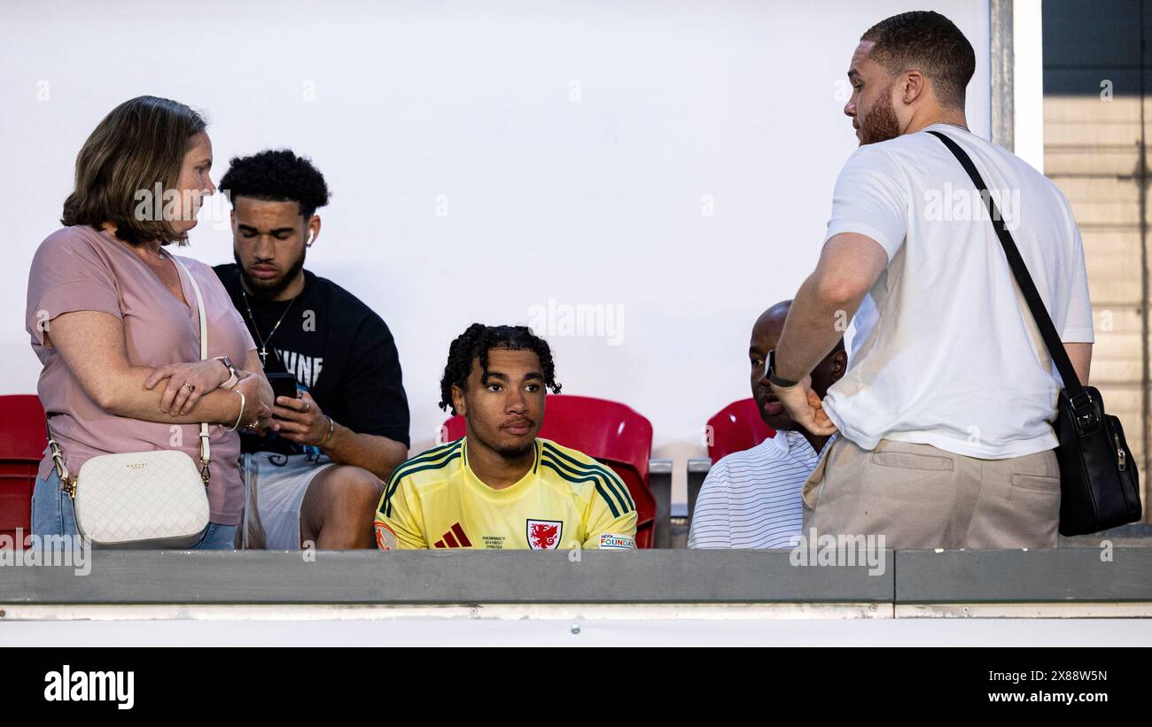 LARNACA, CYPRUS - 23RD MAY 2024: Elliot Myles at full time. Cymru u17 v ...
