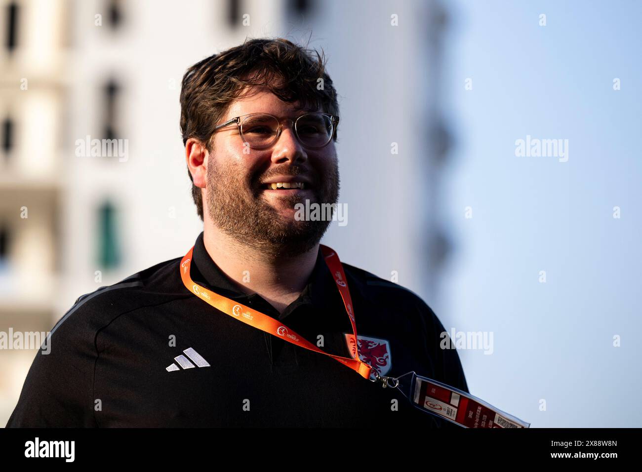 LARNACA, CYPRUS - 23RD MAY 2024: Dan Williams arrives ahead of the ...