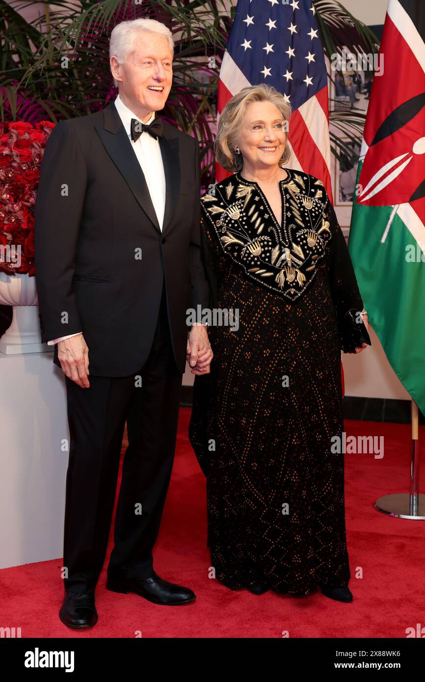 Former US President Bill Clinton, left, and Hillary Clinton, former US ...