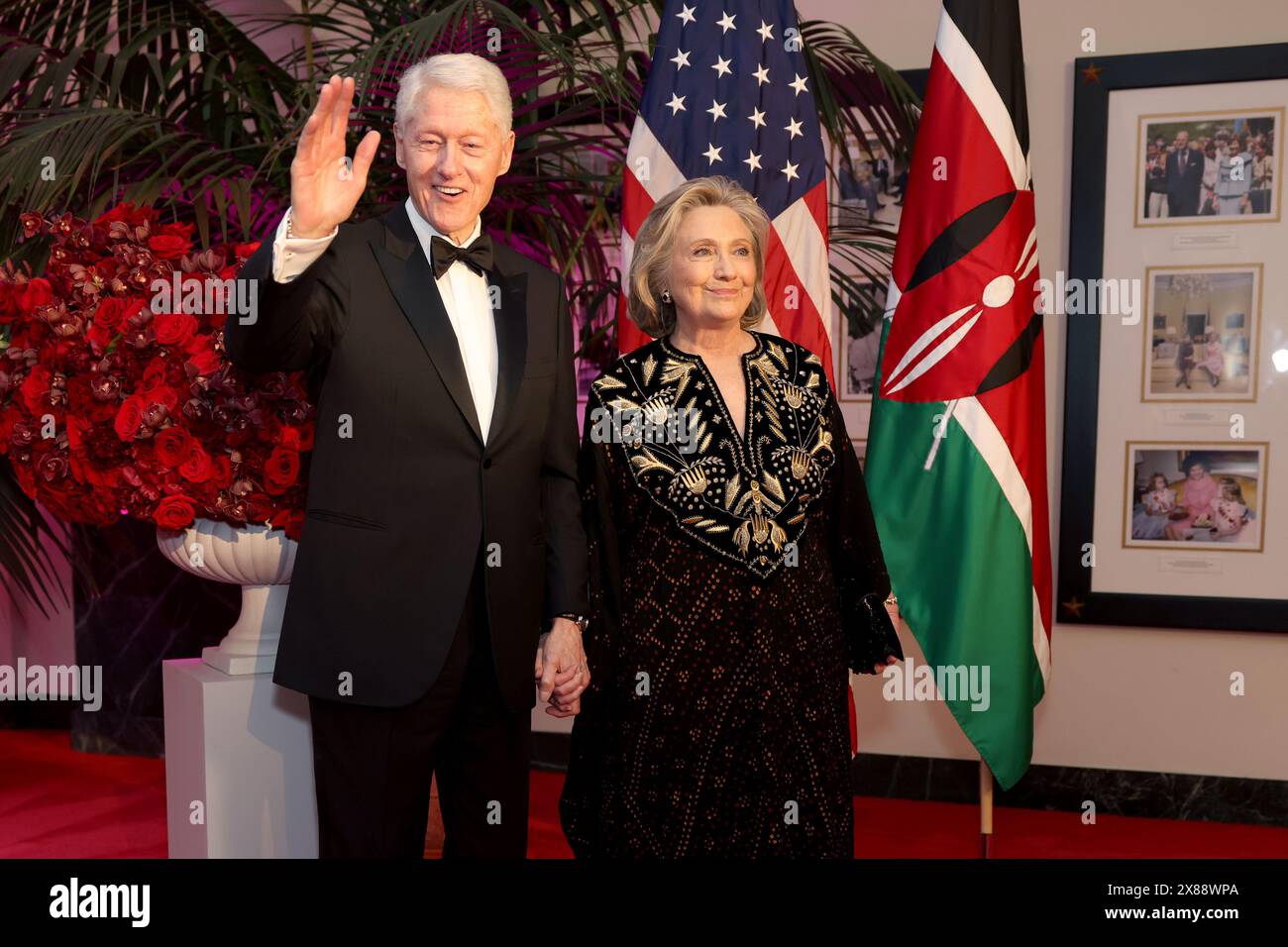 Former US President Bill Clinton, left, and Hillary Clinton, former US ...