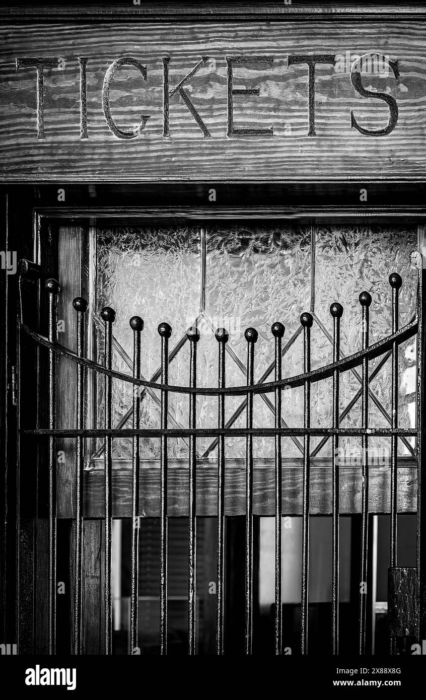 Ticket admission window Black and White Stock Photos & Images - Alamy
