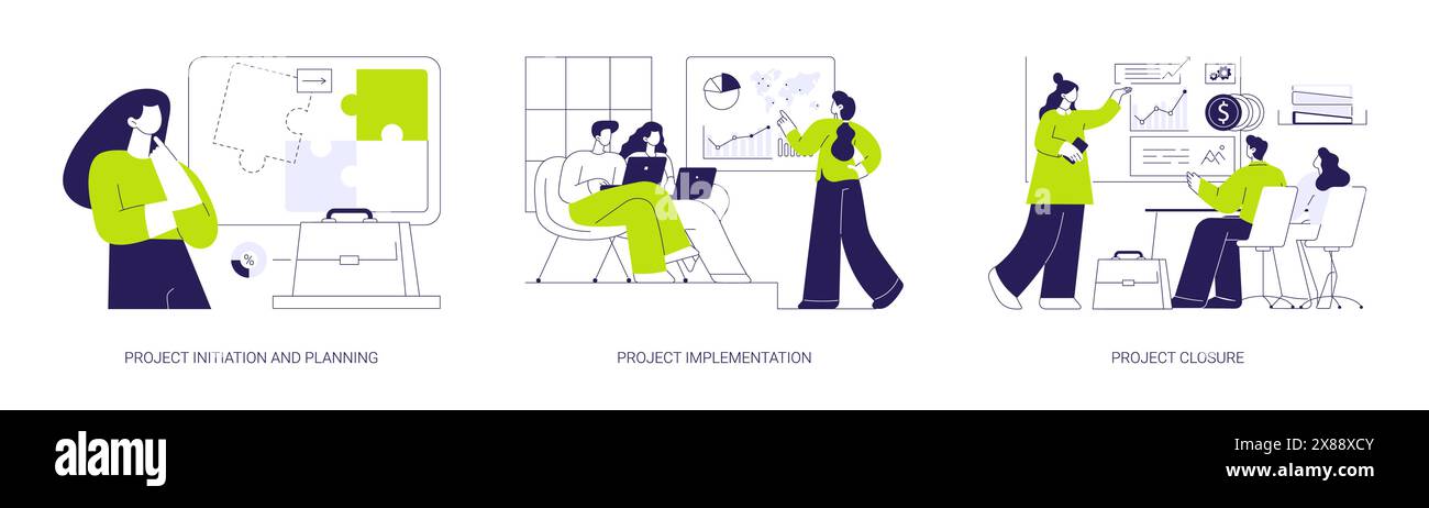 Project lifecycle abstract concept vector illustrations Stock Vector ...