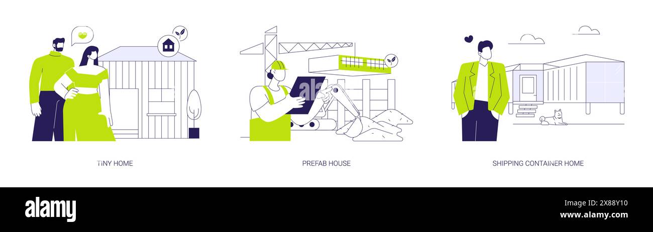 Sustainable construction abstract concept vector illustrations Stock ...
