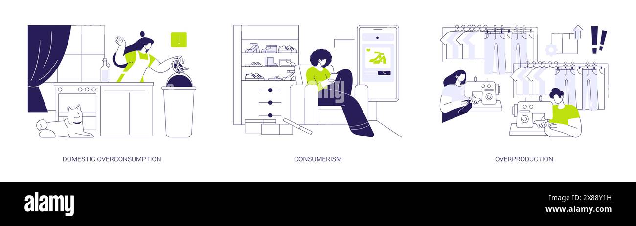 Consumption problems abstract concept vector illustrations Stock Vector ...