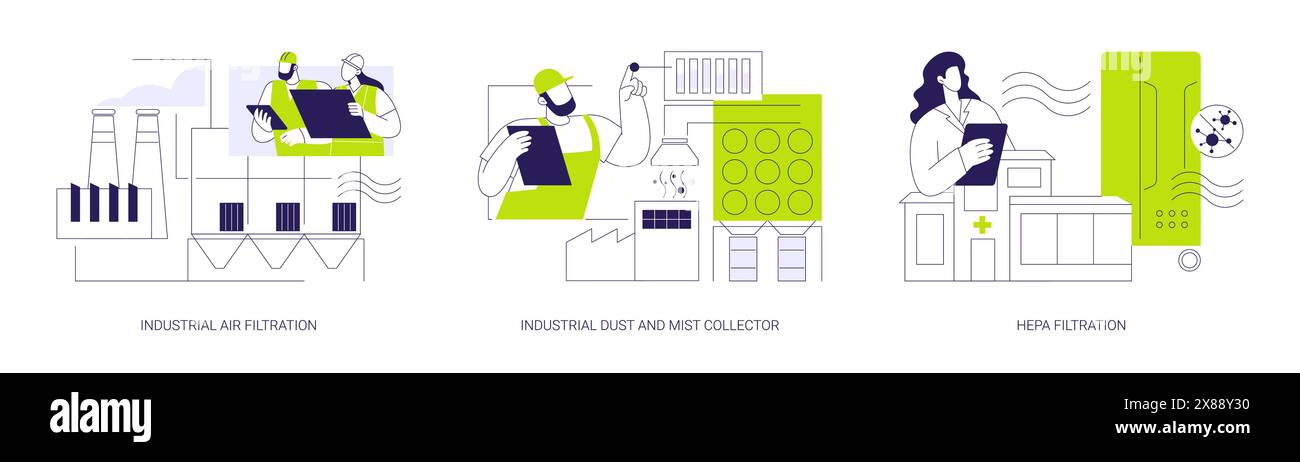 Industrial air purification abstract concept vector illustrations Stock ...