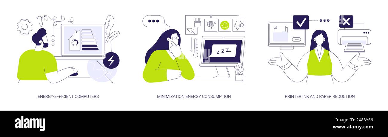 Green computing abstract concept vector illustrations Stock Vector ...