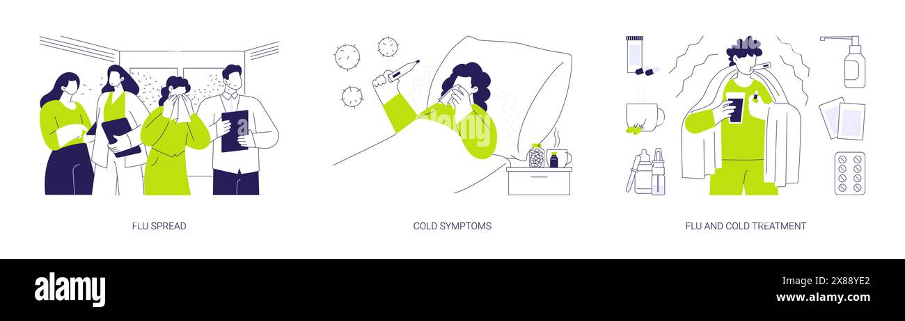 Infectious respiratory disease abstract concept vector illustrations ...