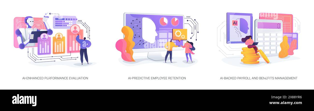 Artificial intelligence in HR abstract concept vector illustrations ...