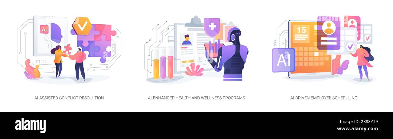 Artificial Intelligence in Human Resources abstract concept vector ...