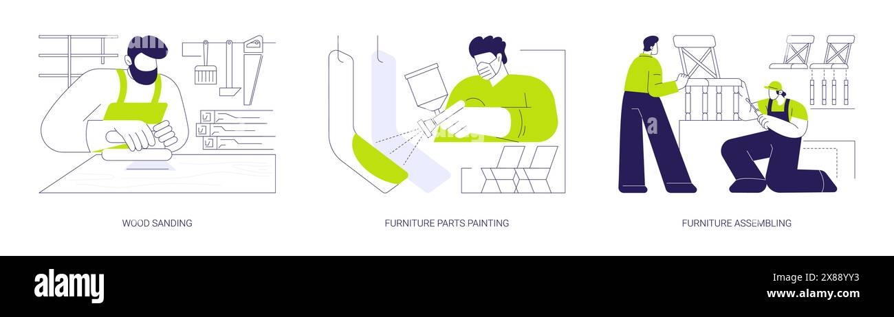 Furniture mass production abstract concept vector illustrations Stock ...