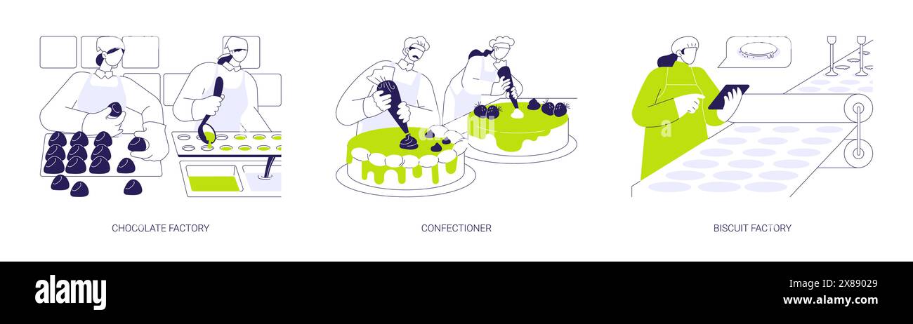 Chocolate making abstract concept vector illustrations Stock Vector ...