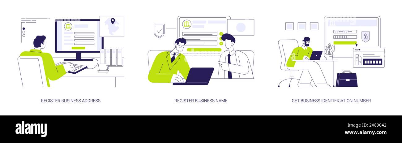 Business registration abstract concept vector illustrations Stock ...