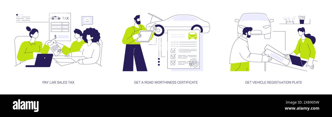 Vehicle registration abstract concept vector illustrations Stock Vector ...