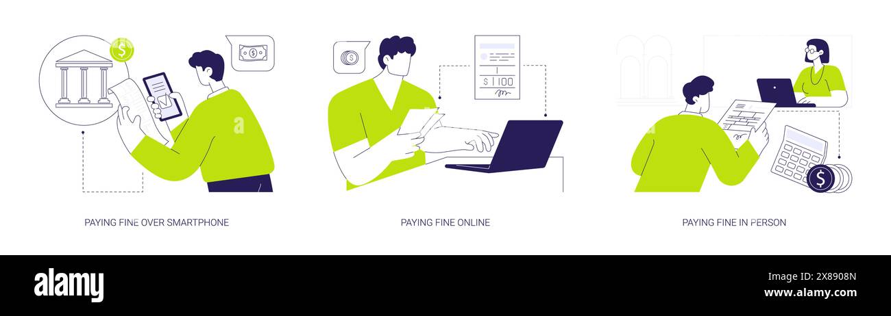 Paying fines abstract concept vector illustrations Stock Vector Image ...