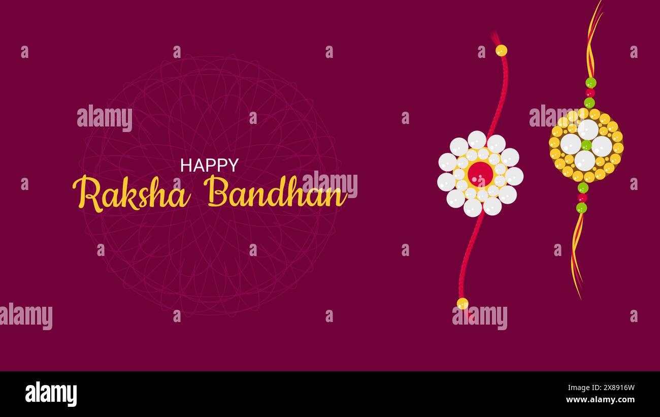 Happy Raksha Bandhan Indian Festival rakhi banner. Greeting card ...